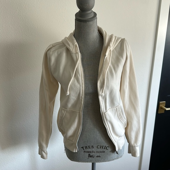 H&M | Tops | Hm Cream Zip Up Hoodie | Poshmark